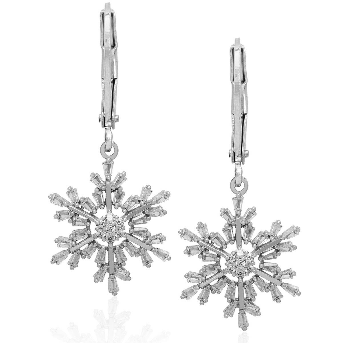 Click here for Gianni Argento Silver-Plated Diamond Snowflake Dro... prices