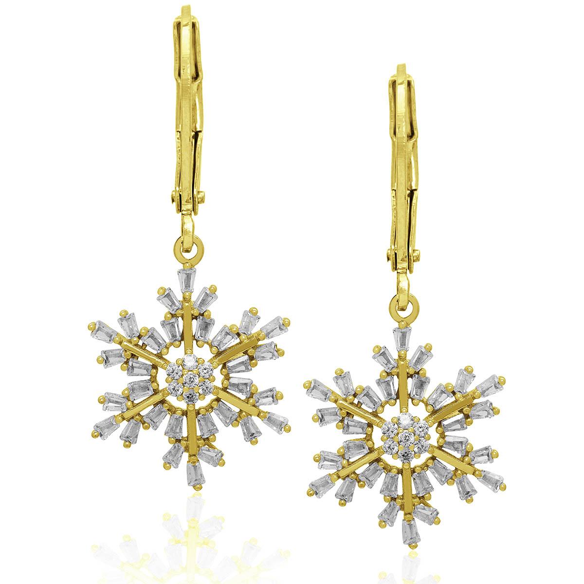 Click here for Gianni Argento Gold-Plated Diamond Snowflake Drop... prices