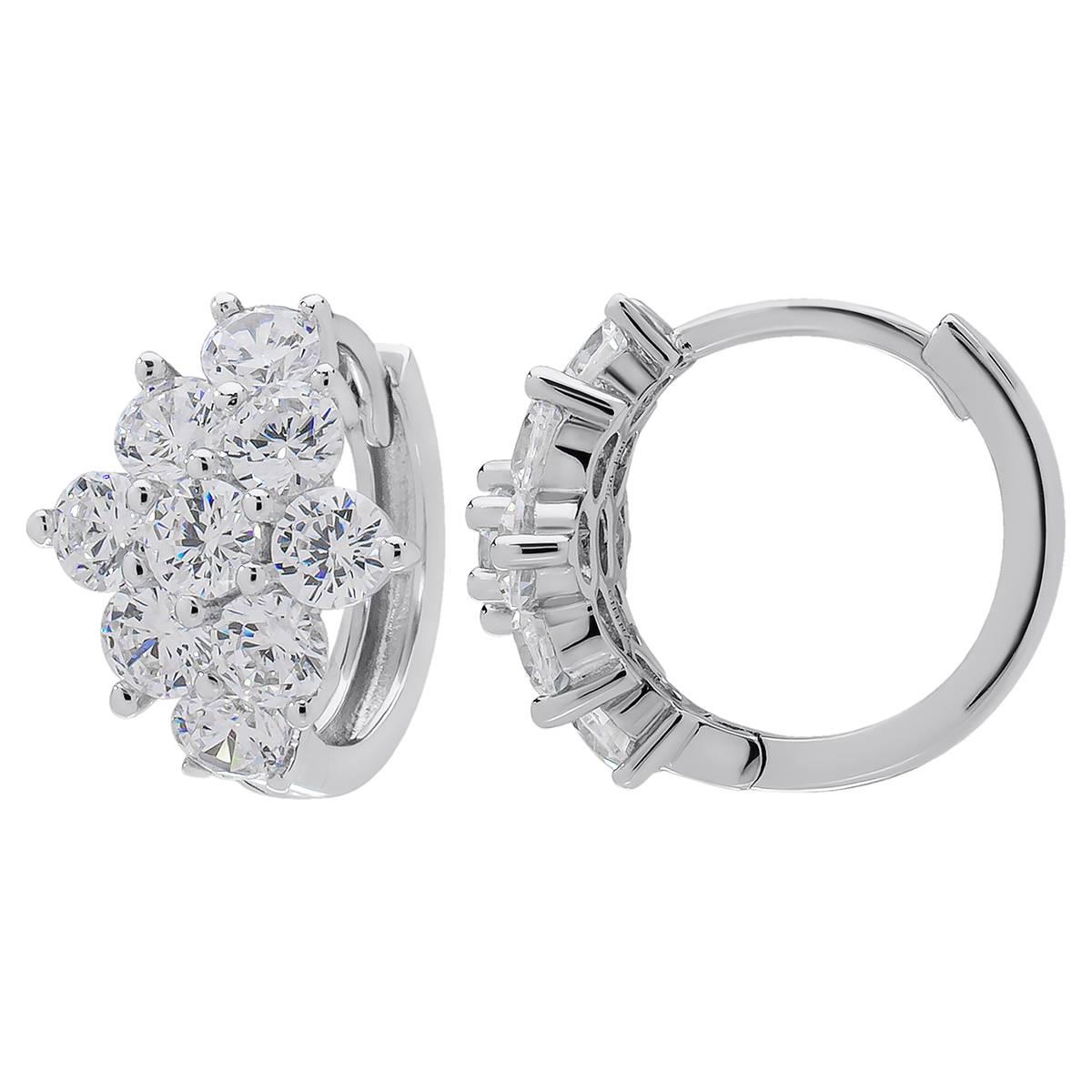 Click here for Gianni Argento Cluster Lab-Grown White Sapphire Ho... prices