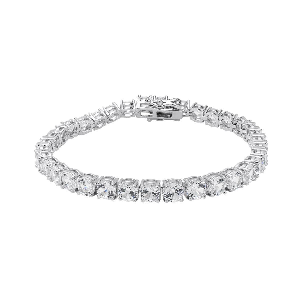 Click here for Gianni Argento Lab Grown White Sapphire Round Tenn... prices