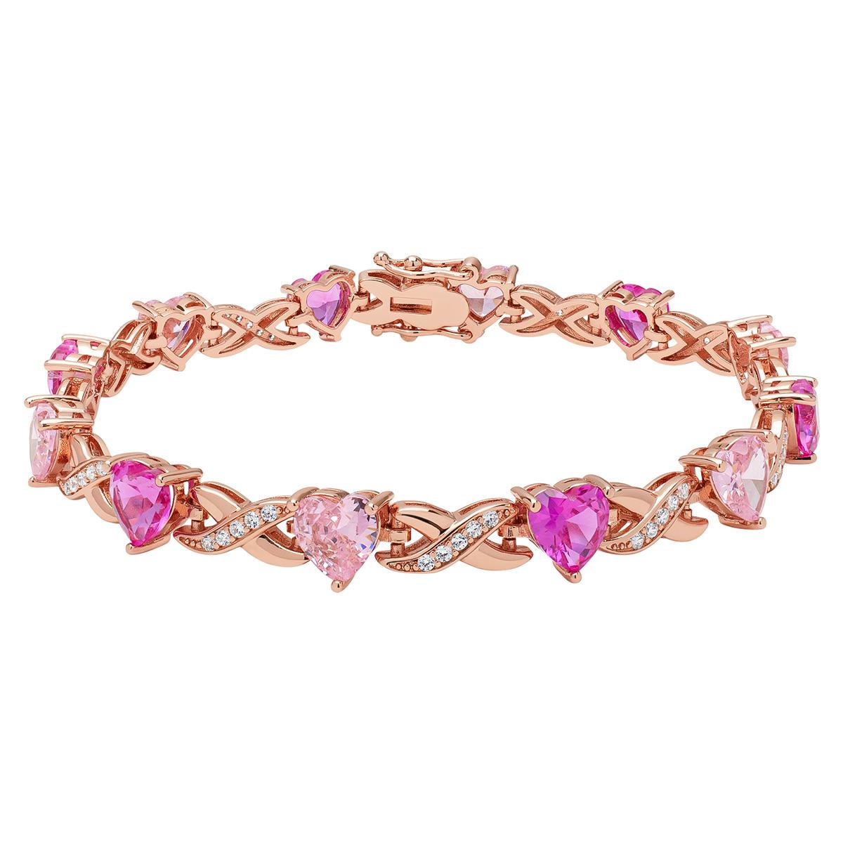 Click here for Gianni Argento Lab Pink Sapphire Ombre Heart Link... prices