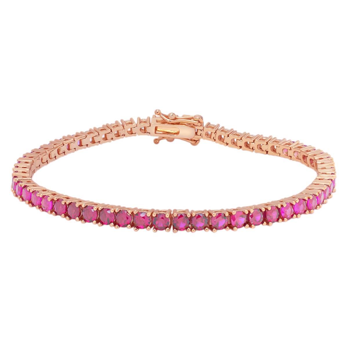 Click here for Gianni Argento Lab Grown Ruby Ombre Round Tennis B... prices