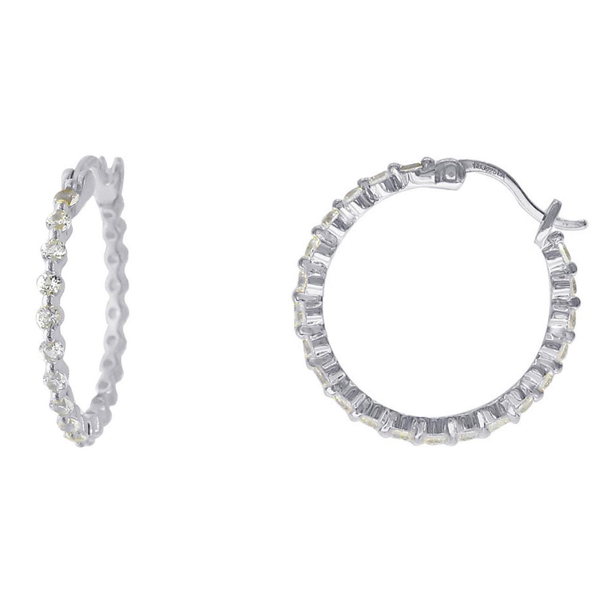 Click here for Gianni Argento Lab White Sapphire Inside-Out Hoop... prices