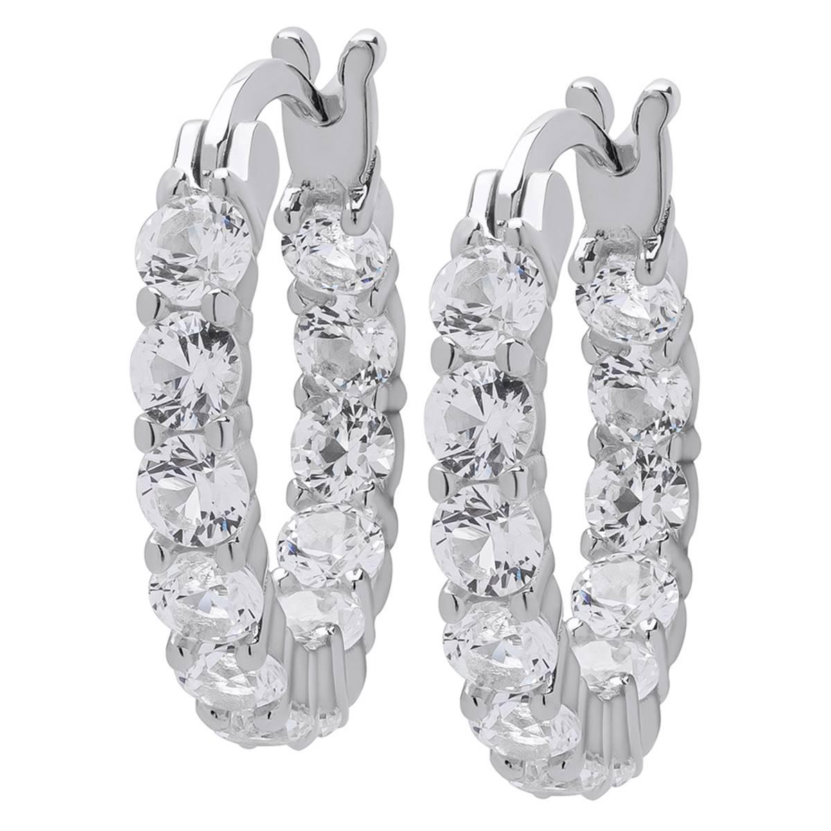 Click here for Gianni Argento Silver Lab Sapphire Inside Out Hoop... prices