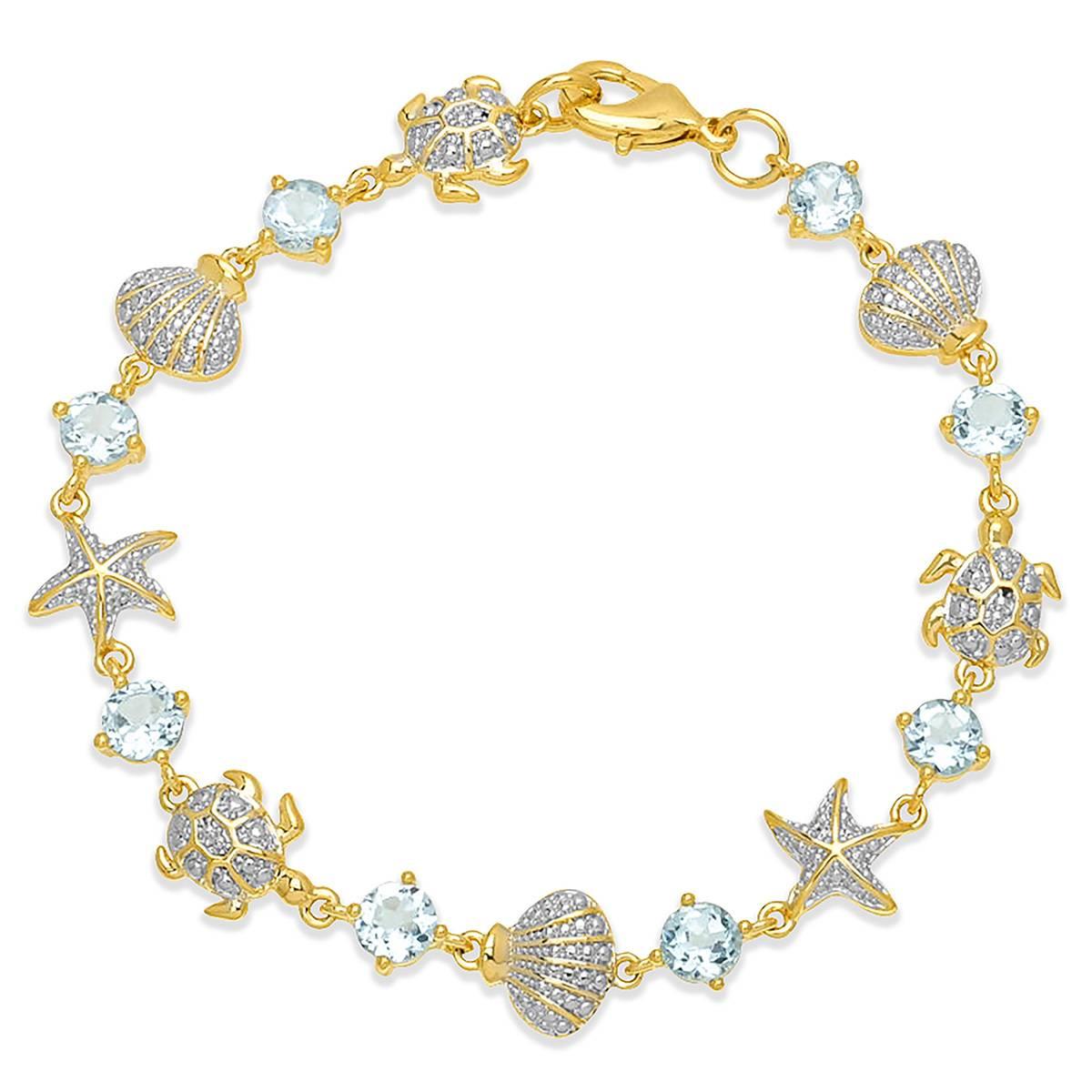 Click here for Gianni Argento 14kt. Gold-Plated & Blue Topaz Seal... prices