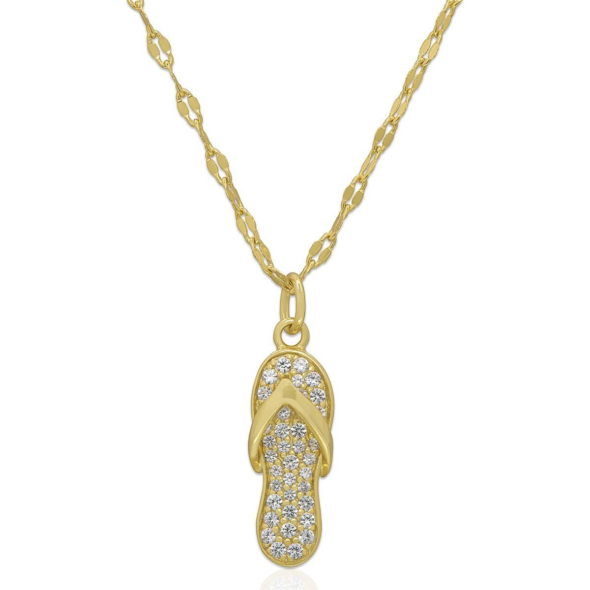 Click here for Gianni Argento Lab Grown White Sapphire Flip Flop... prices