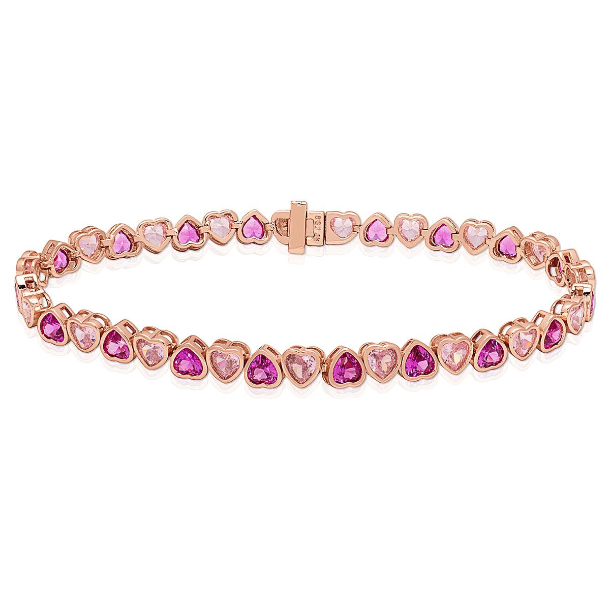 Click here for Gianni Argento Lab-Grown Pink Sapphire Heart Bezel... prices