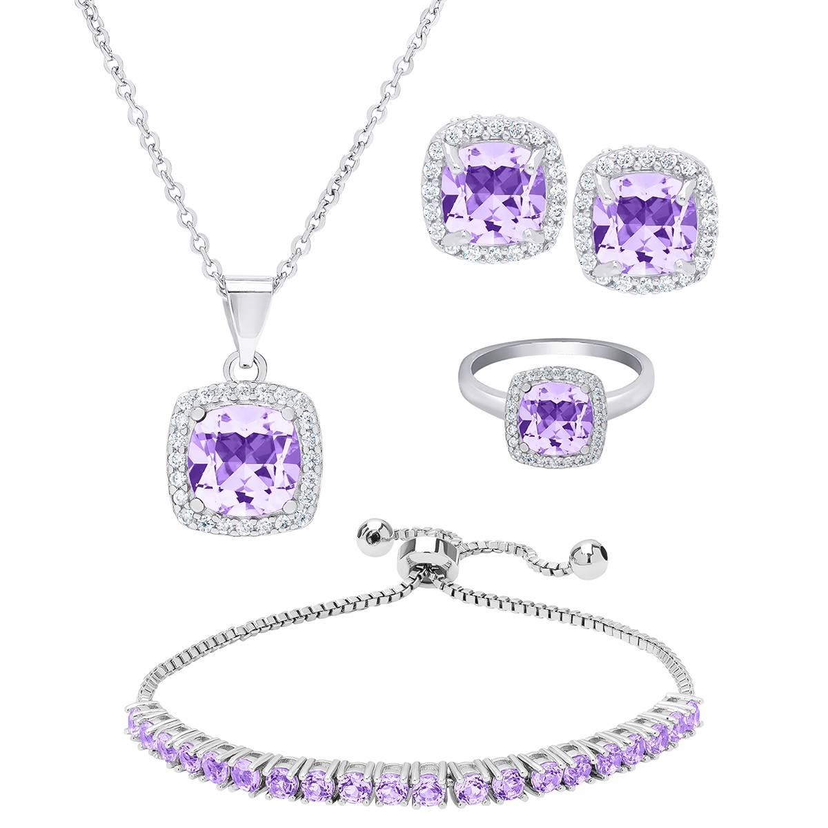 Click here for Gianni Argento 4pc. Silver-Plated & Amethyst Cushi... prices