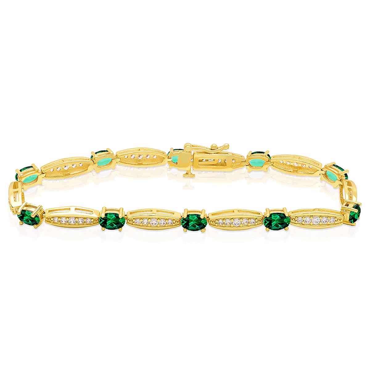 Click here for Gianni Argento Gold-Plated Lab-Grown Emerald Oval... prices