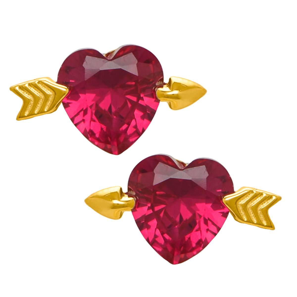 Click here for Gianni Argento Lab Ruby Arrow Heart Stud Earrings prices