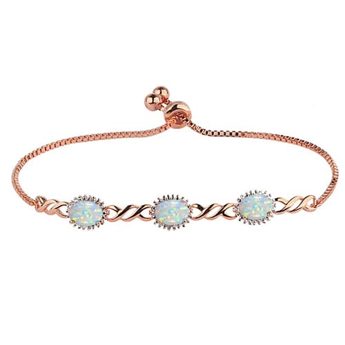Click here for Gianni Argento Rose Gold & Opal Infinity Adjustabl... prices