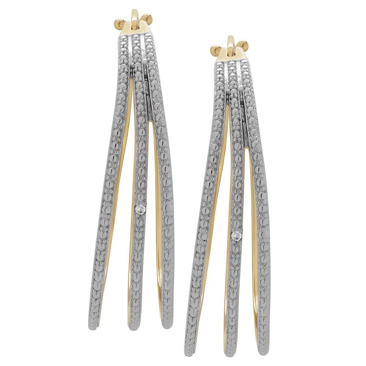 Click here for Accents by Gianni Argento Diamond Triple Loop Hoop... prices