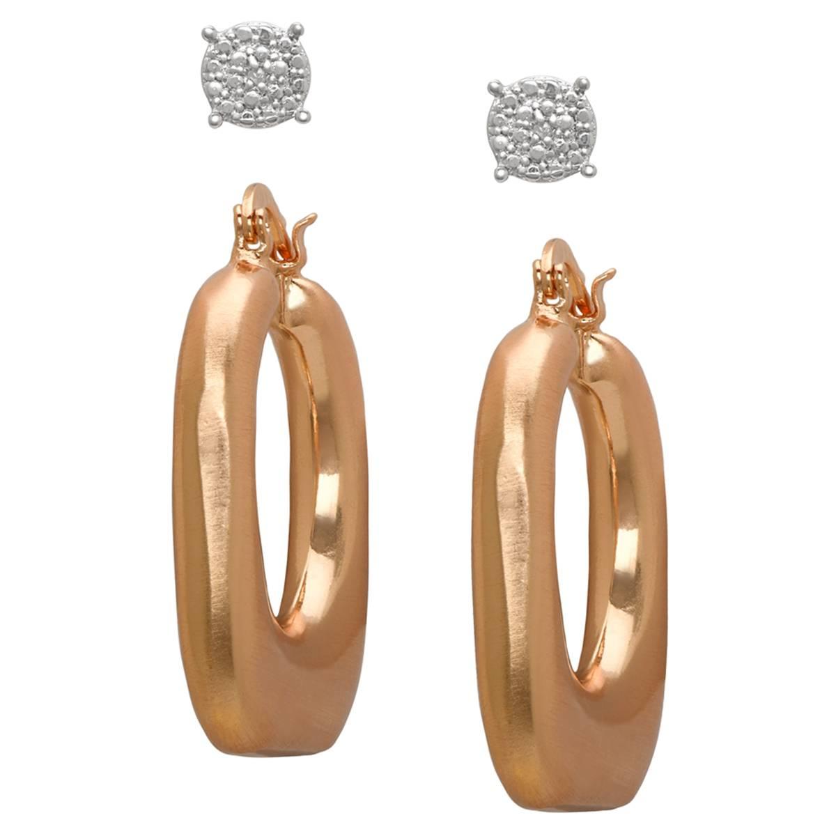 Click here for Accents by Gianni Argento Diamond Stud & Square Ho... prices