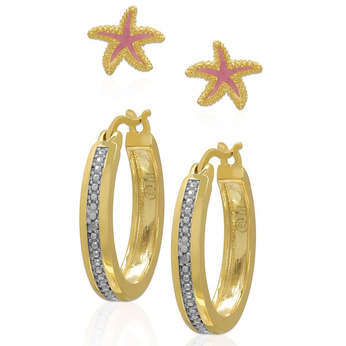 Click here for Accents by Gianni Argento 2pr. Starfish Stud & Hoo... prices