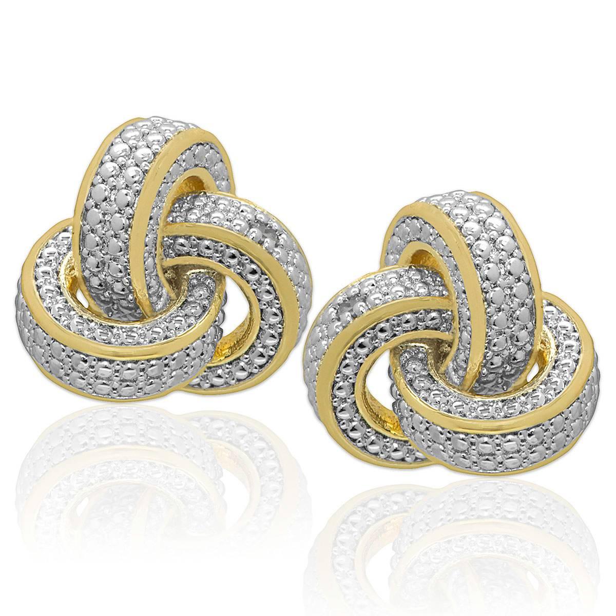 Click here for Accents by Gianni Argento Diamond Love Knot Stud E... prices