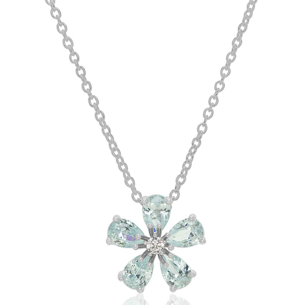 Click here for Simulated Blue Flower Pendant Necklace prices