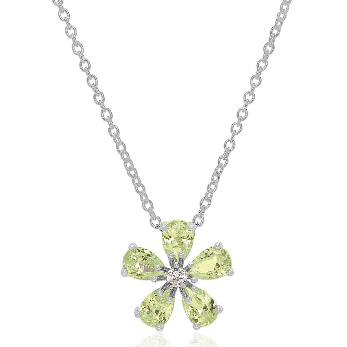 Click here for Simulated Green Flower Pendant Necklace prices