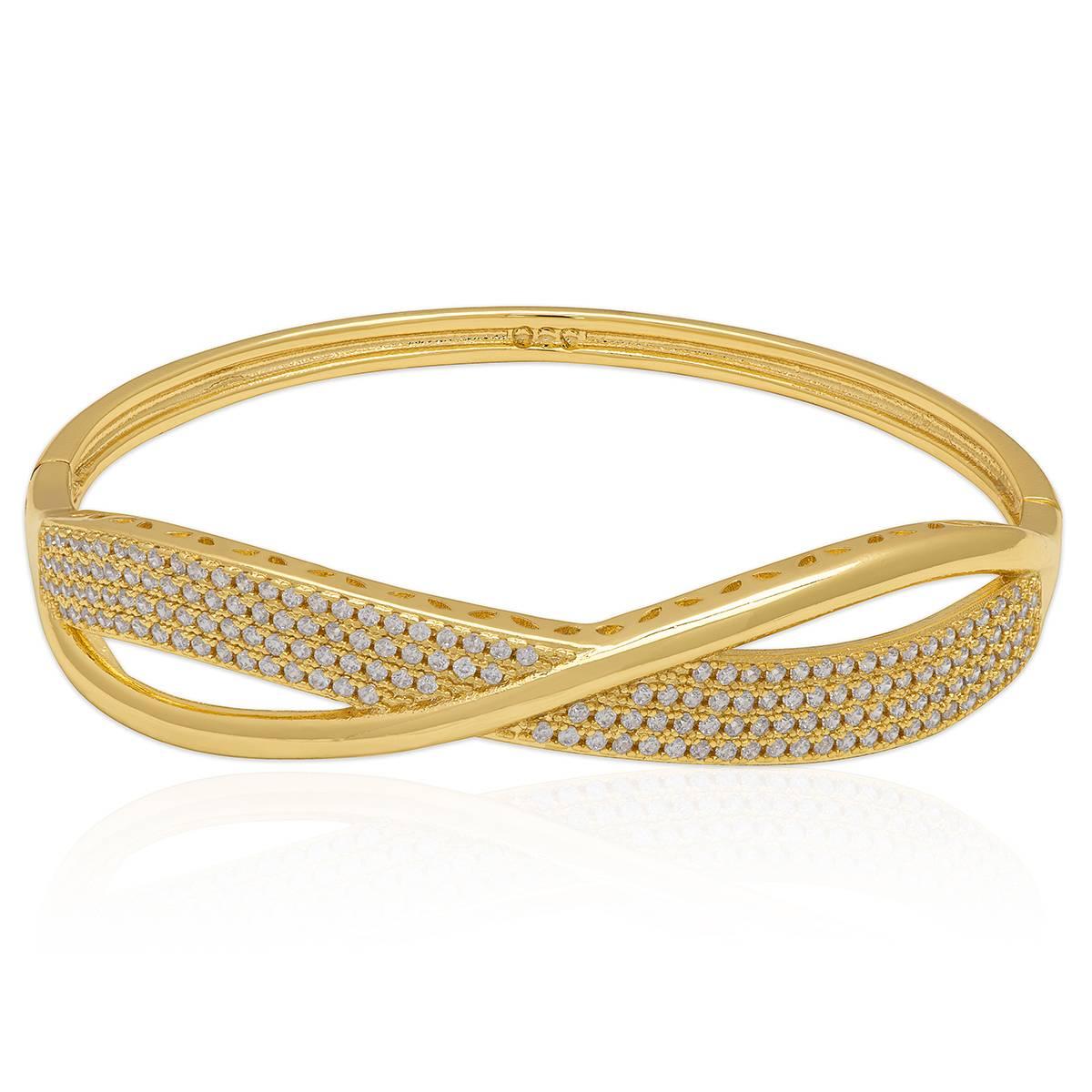 Click here for 14kt. Gold-Plated CZ Infinity Bangle Bracelet prices