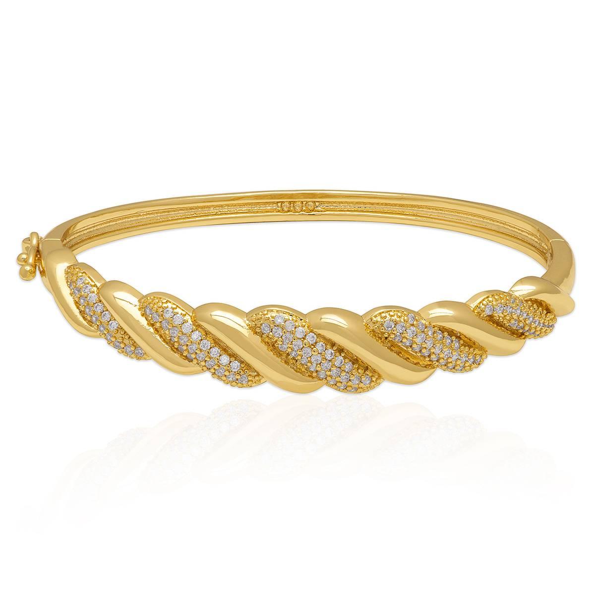 Click here for 14kt. Gold Plated CZ San Marco Bangle Bracelet prices