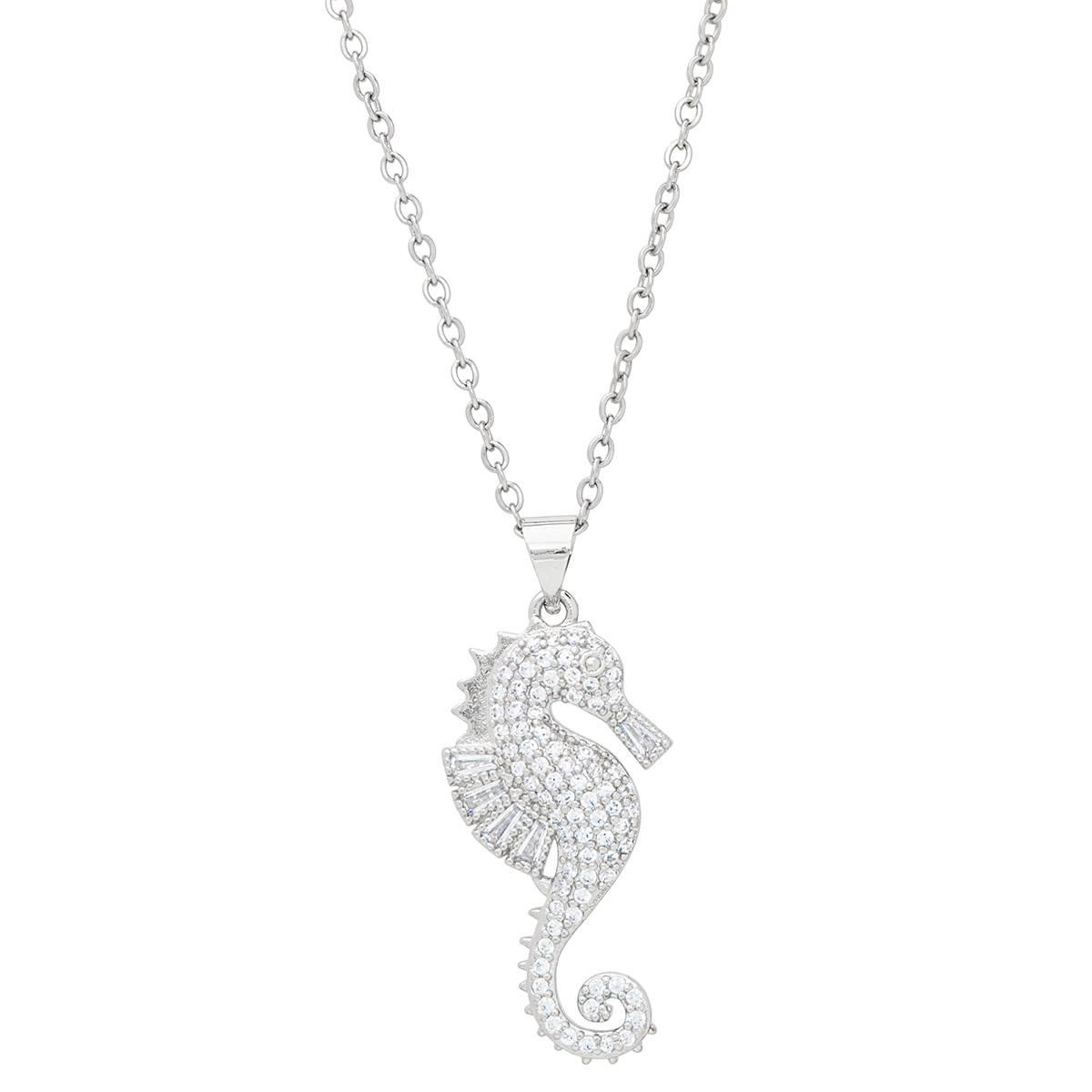 Click here for Silver-Plated & CZ Seahorse Pendant Necklace prices