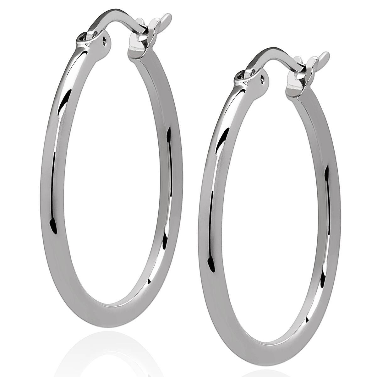 Click here for Gianni Argento 2x33mm Thin Shiny Hoop Earrings prices