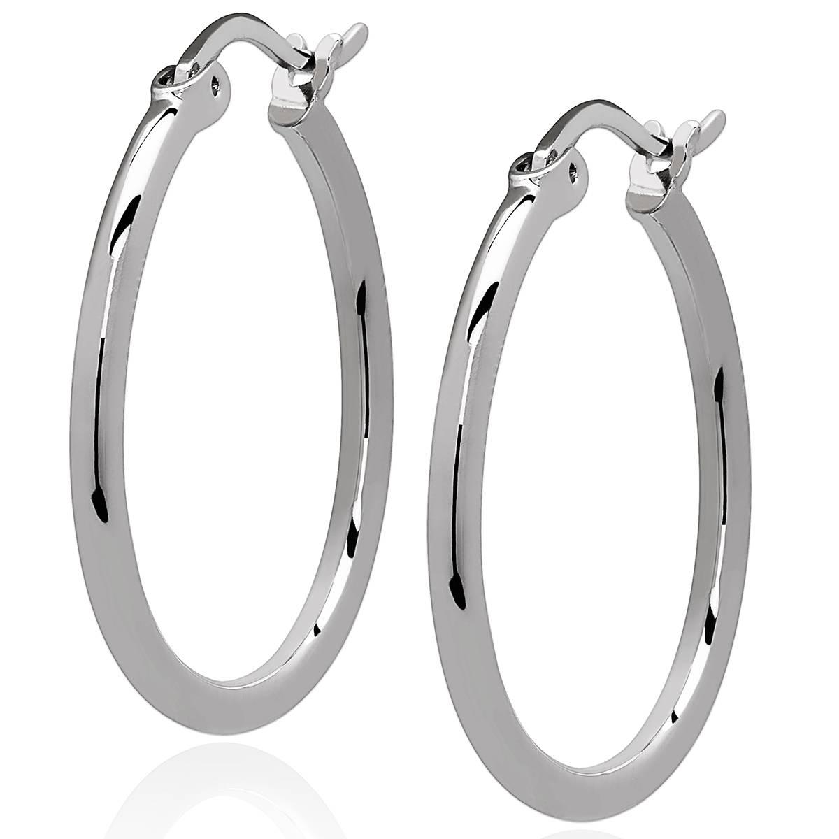 Click here for Gianni Argento 2x43mm Thin Shiny Hoop Earrings prices