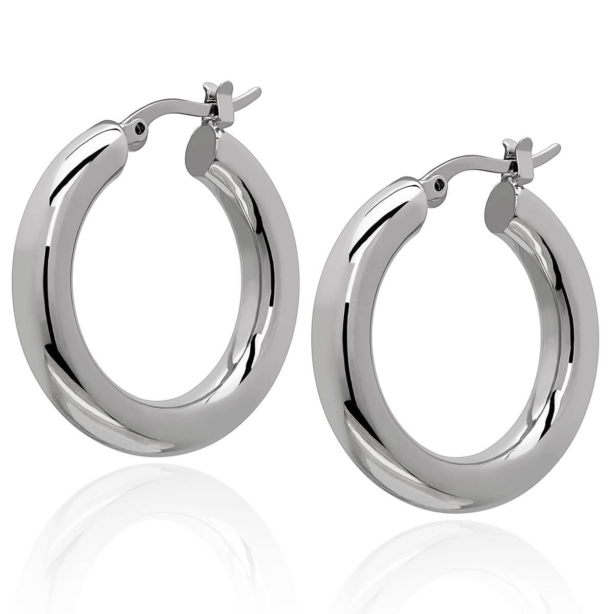 Click here for Gianni Argento 5x30mm Chunky Hoop Earrings prices