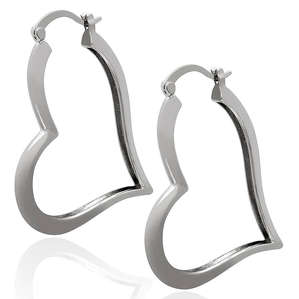 Click here for Gianni Argento 41mm Heart Hoop Earrings prices