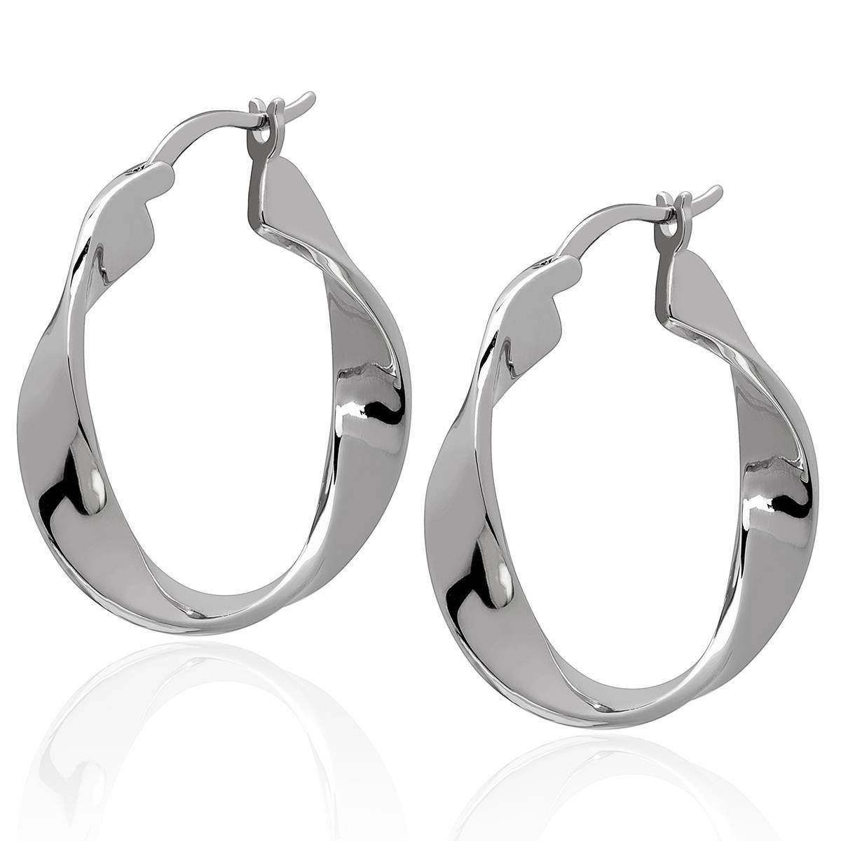 Click here for Gianni Argento 31mm Swirl Hoop Earrings prices