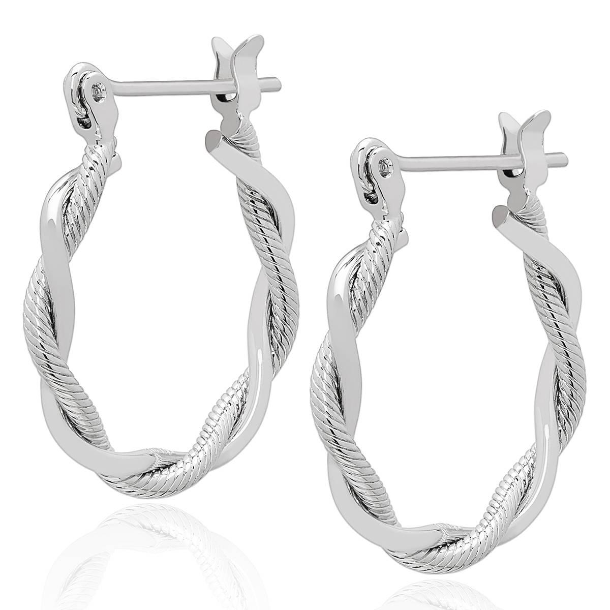 Click here for Gianni Argento 20mm Swirl Texture Hoop Earrings prices