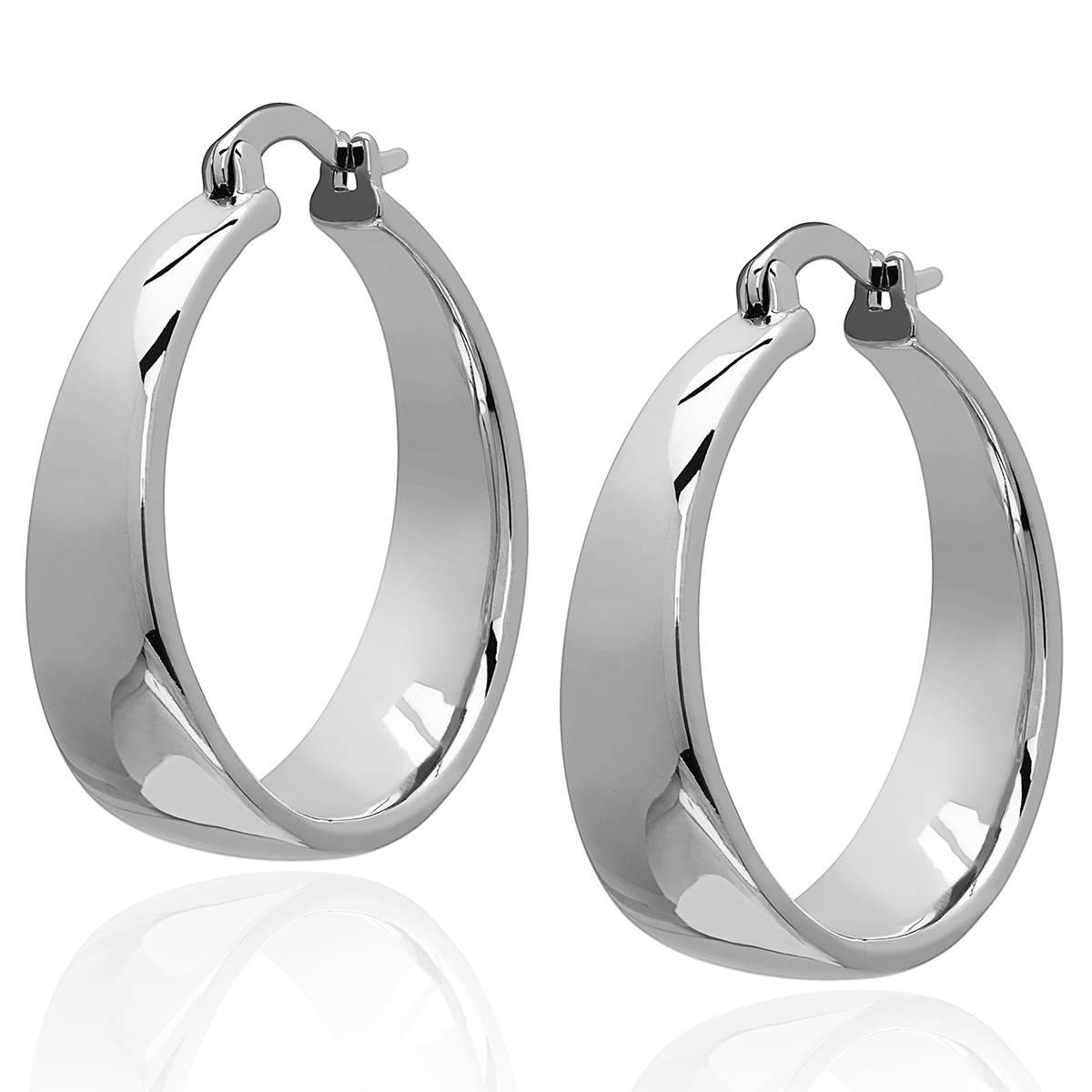 Click here for Gianni Argento 24mm Graduated Hoop Earrings prices