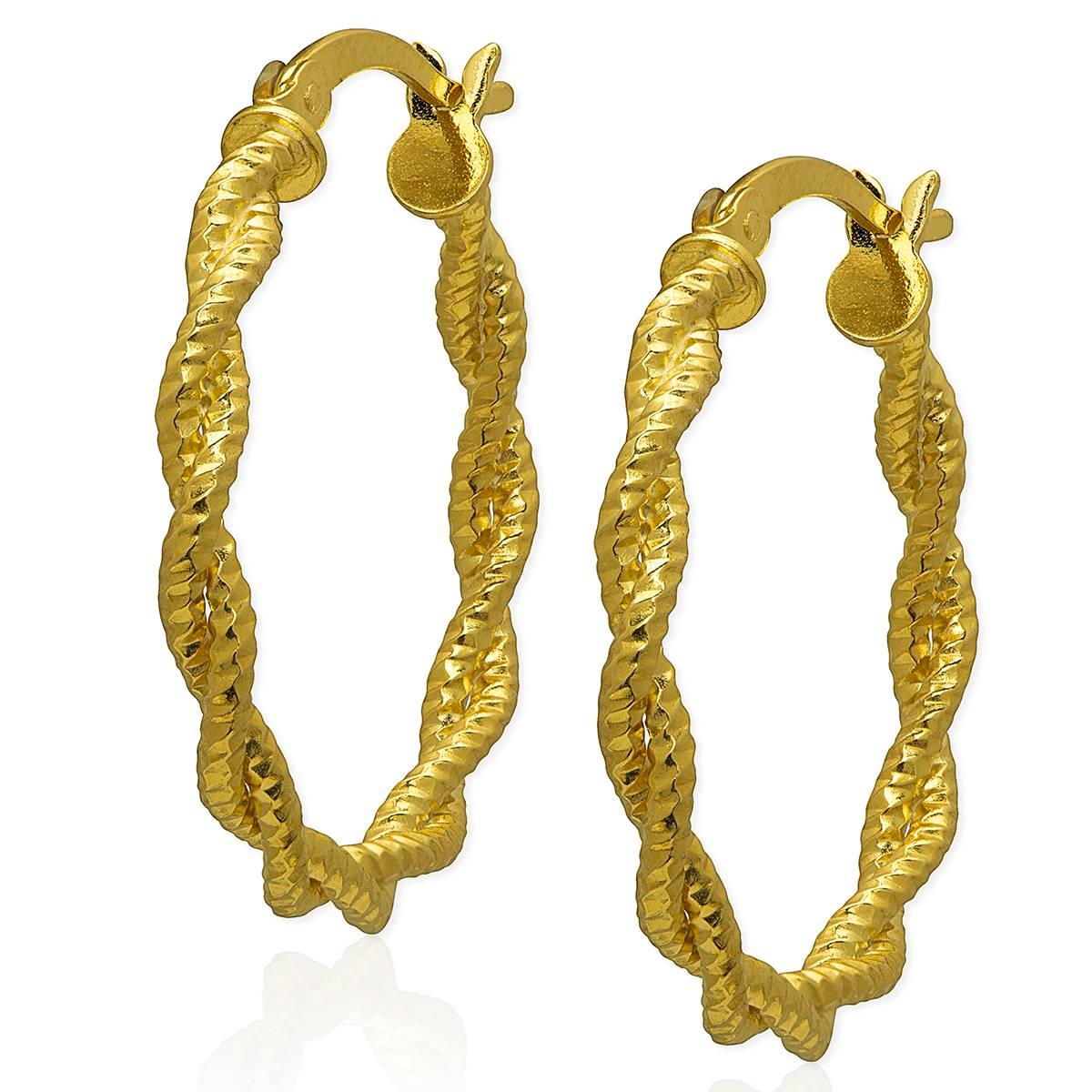 Click here for Gianni Argento 31mm Gold over Sterling Twist Hoop... prices