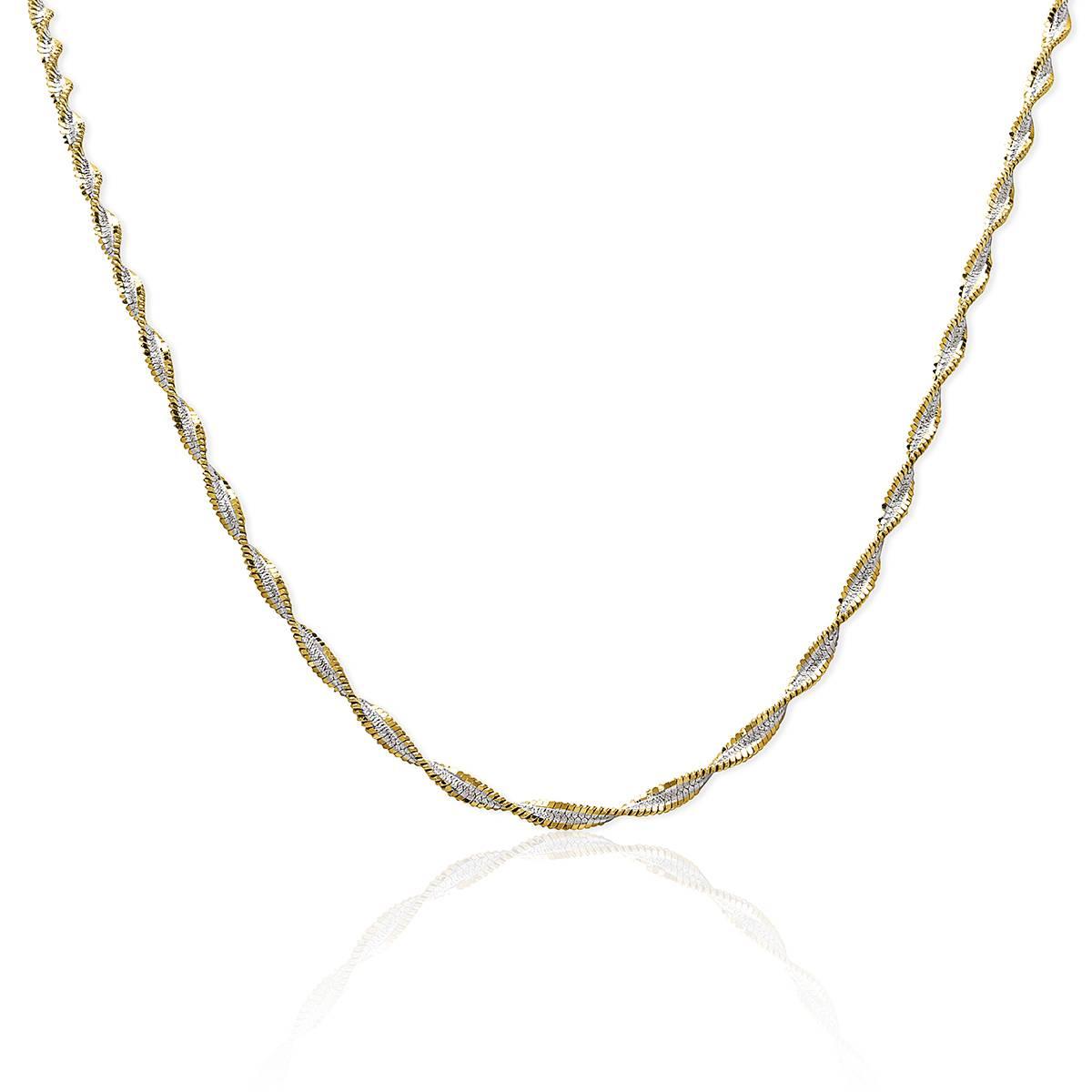 Click here for Gianni Argento 18in. Two-Tone Herringbone Chain Ne... prices