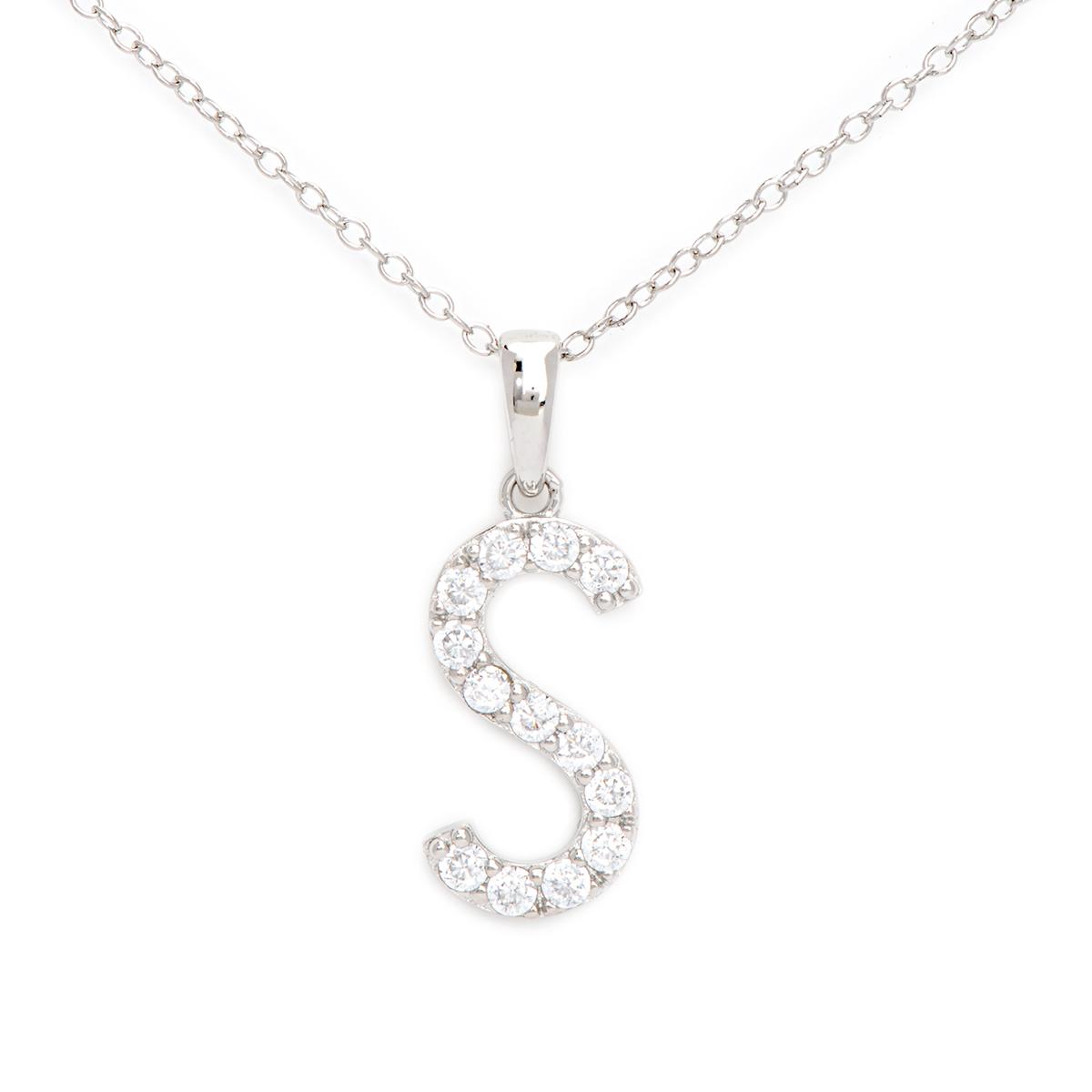Click here for Gianni Argento Silver Initial Pendant Necklace - S prices