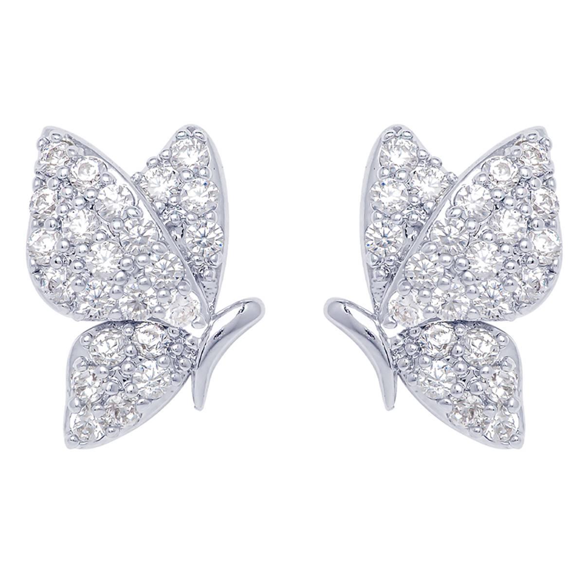Click here for Sterling Silver CZ Butterfly Stud Earrings prices