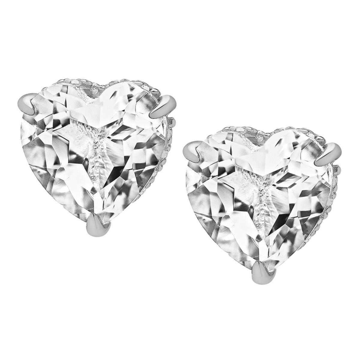 Click here for Sterling Silver CZ Heart Stud Earrings prices