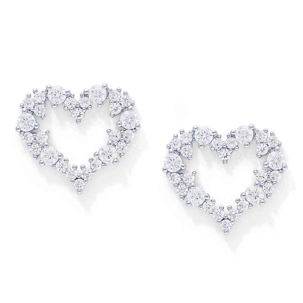 Click here for Sterling Silver CZ Open Heart Stud Earrings prices