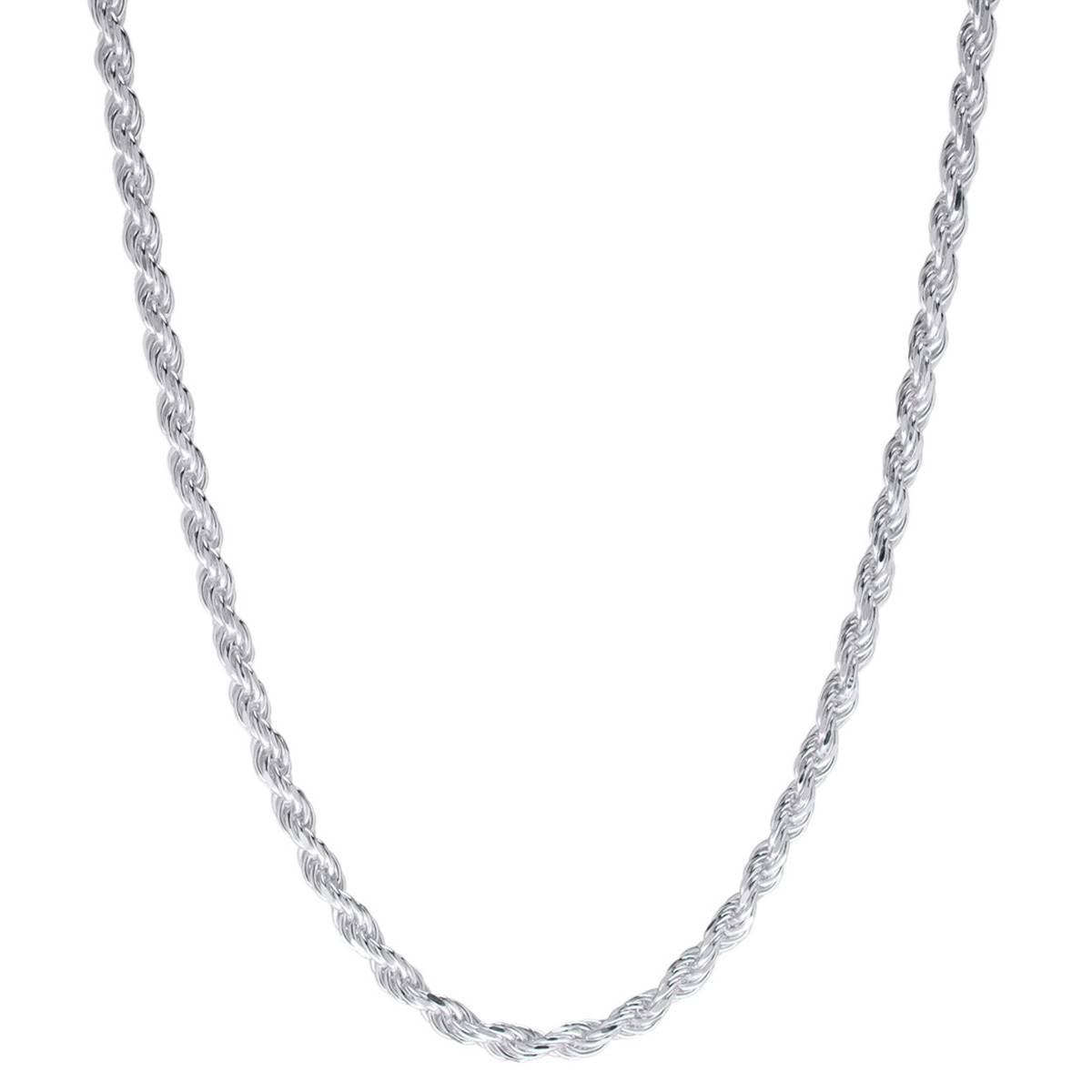 Click here for Sterling Silver Diamond Cut Rope Chain Necklace prices