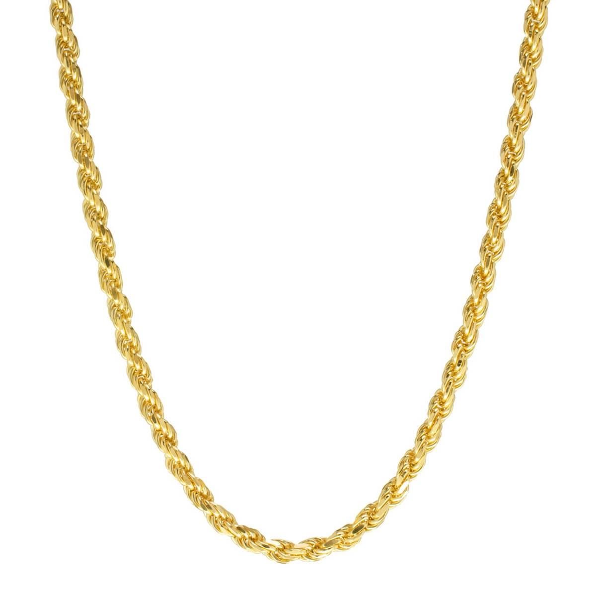 Click here for 14kt. Gold over Sterling Silver Diamond Cut Rope C... prices