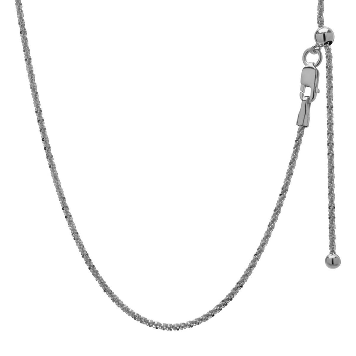 Click here for Sterling Silver 24in. Sparkle Adjustable Chain Nec... prices