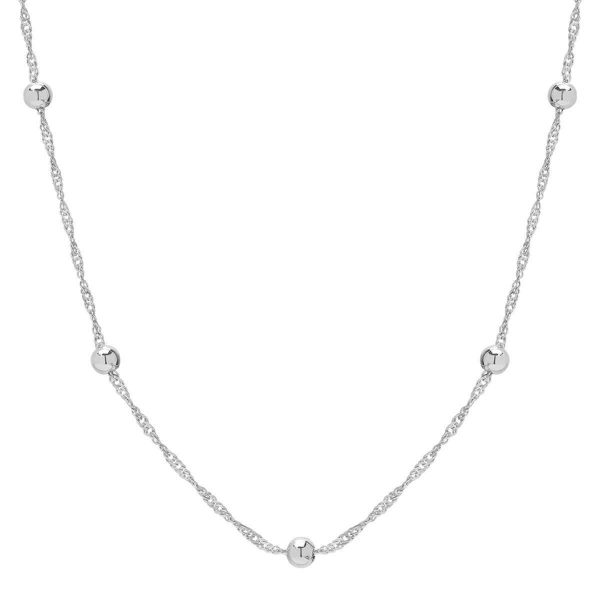 Click here for Sterling Silver Singapore Chain with Beads Necklac... prices