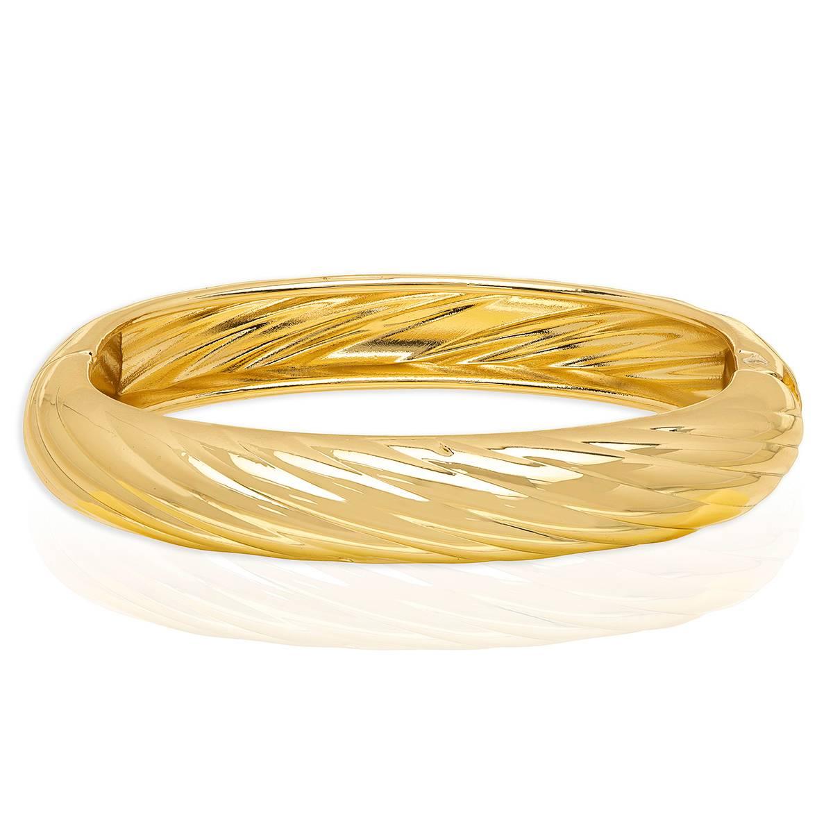 Click here for 14kt. Gold-Plated Swirl Textured Bangle Bracelets prices