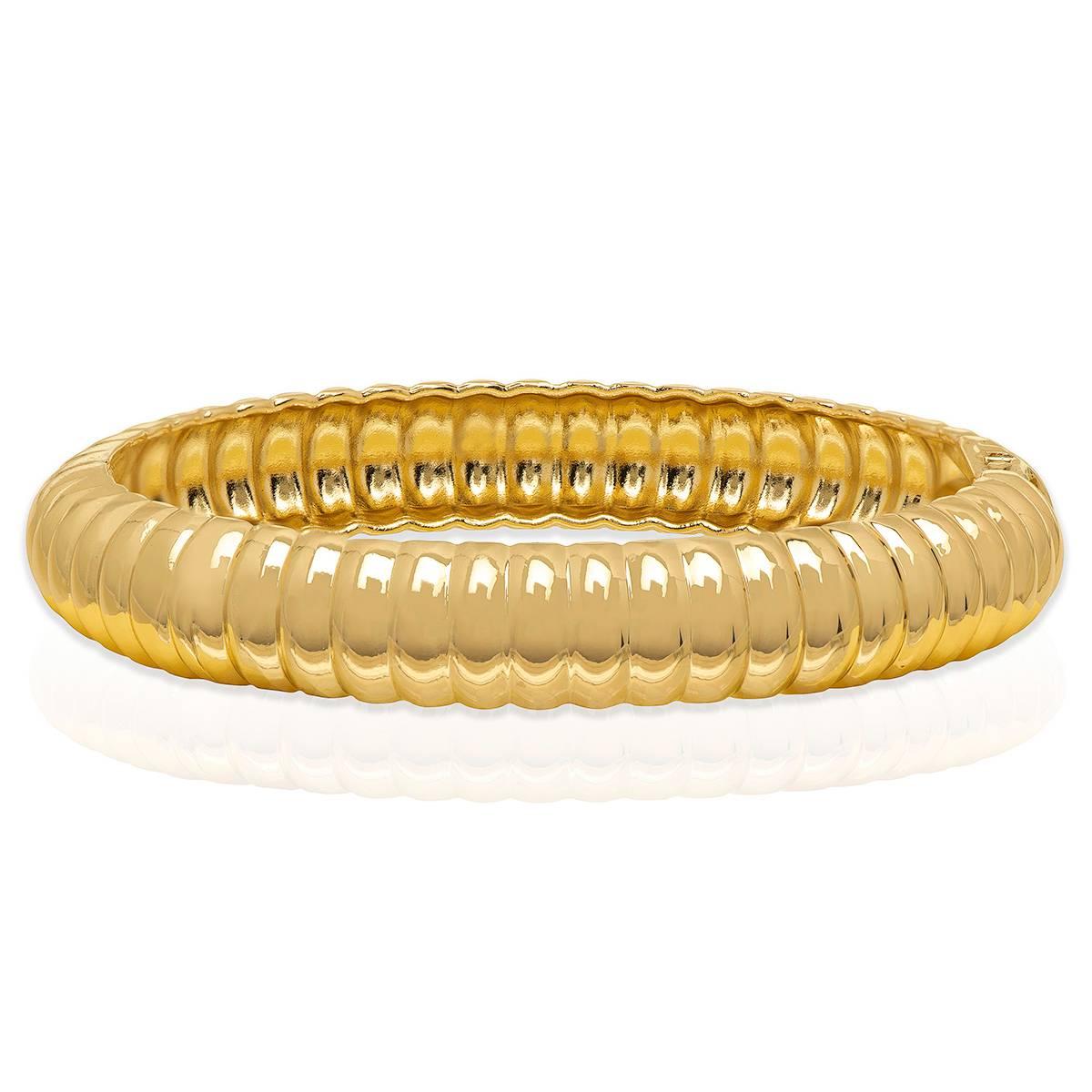 Click here for 14kt. Gold-Plated Snake-Texture Bangle Bracelet prices