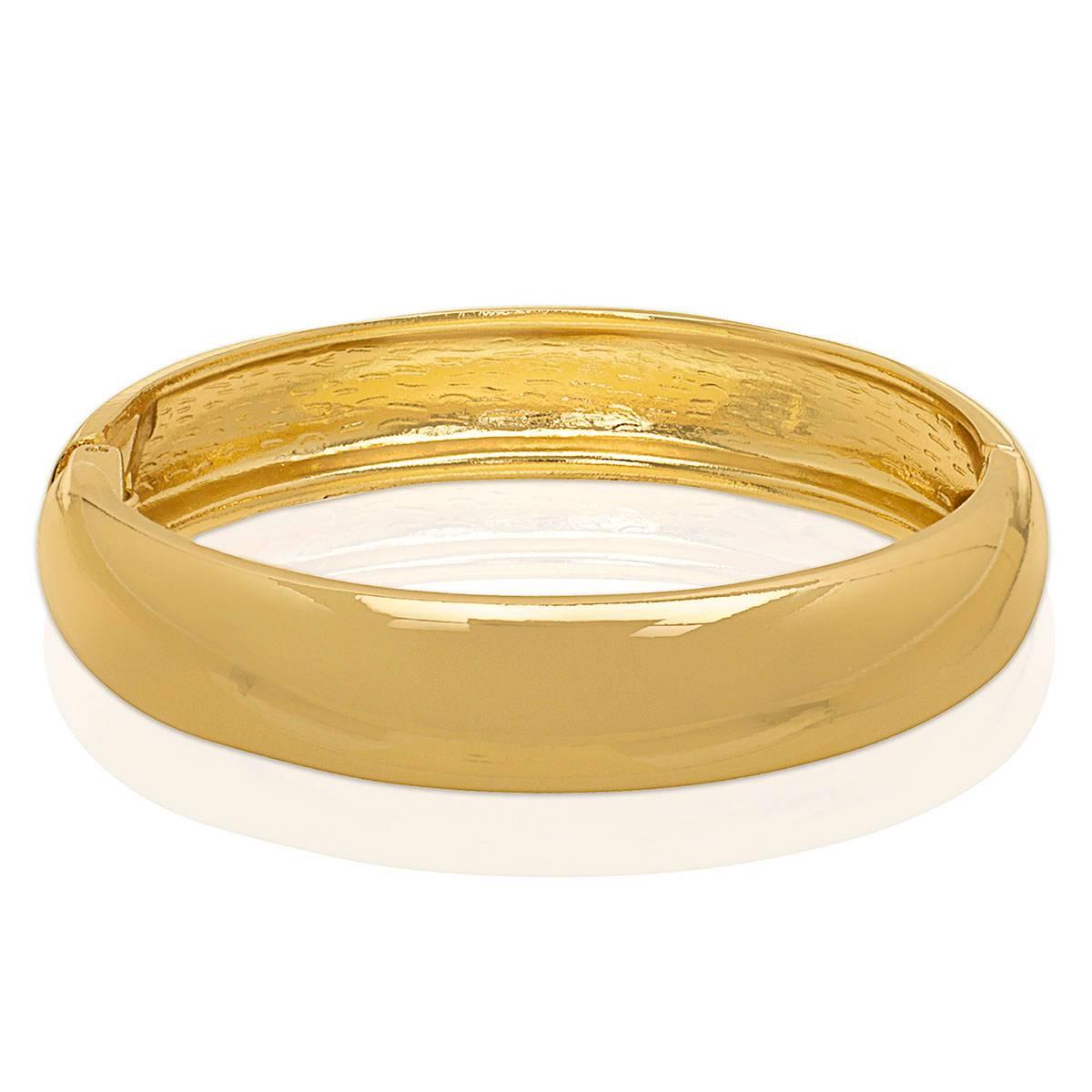 Click here for 14kt. Gold-Plated Wide Shiny Bangle Bracelet prices