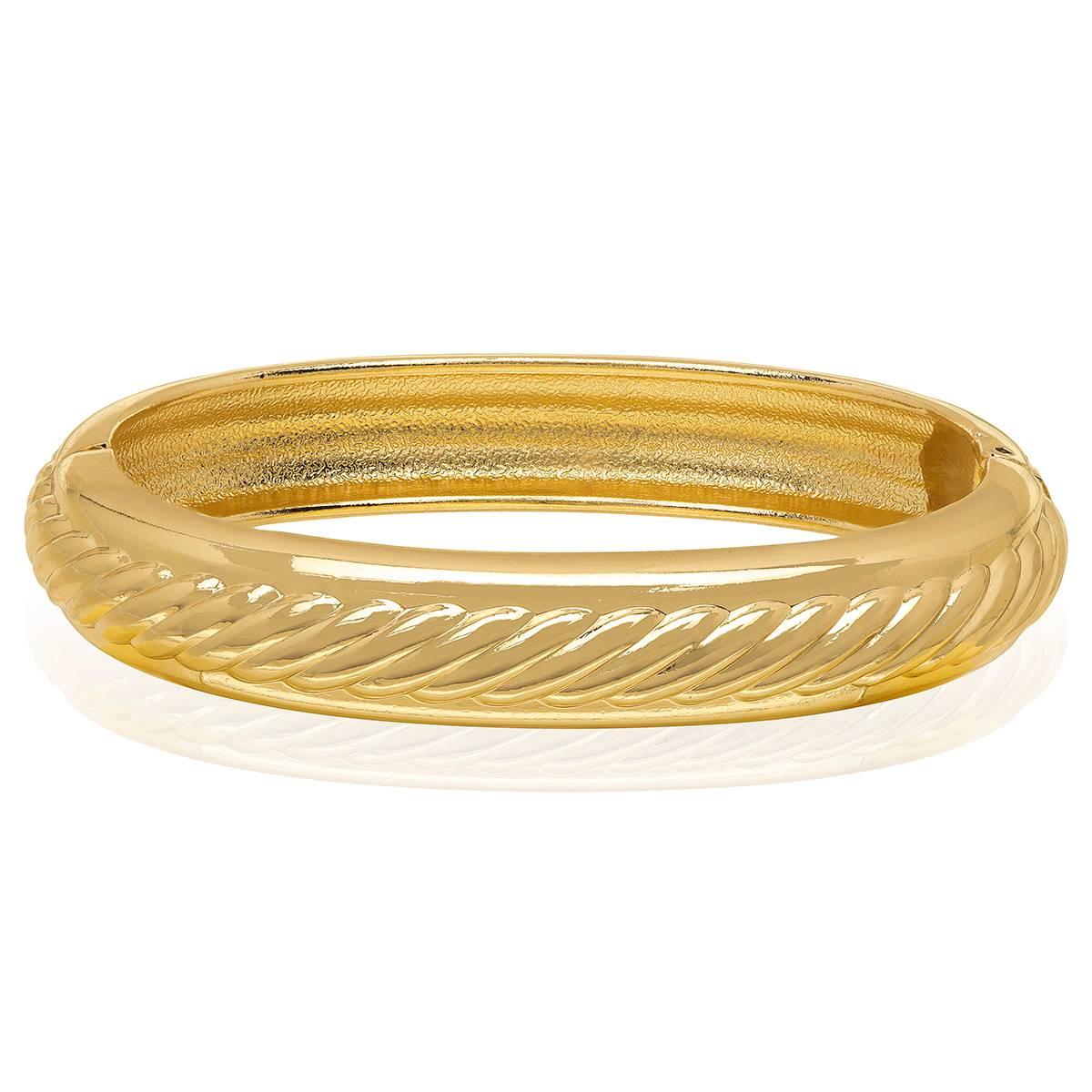 Click here for 14kt. Gold-Plated Hinge Swirl Bangle Bracelet prices
