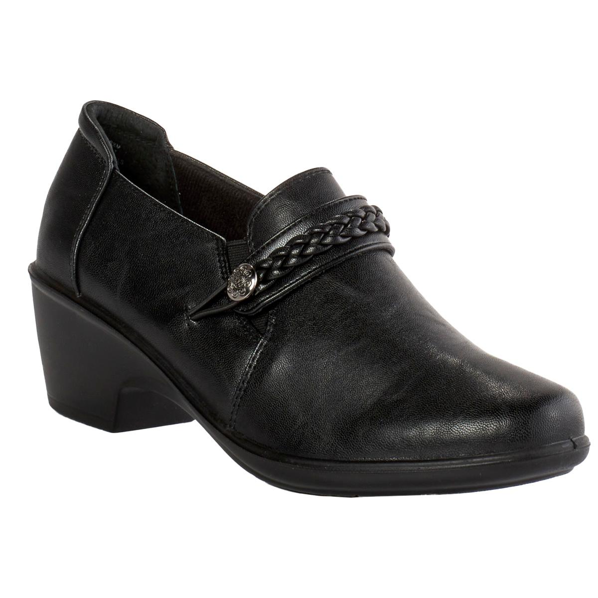 Easy Street Womens Amber Comfort Slip-On Shooties - Black