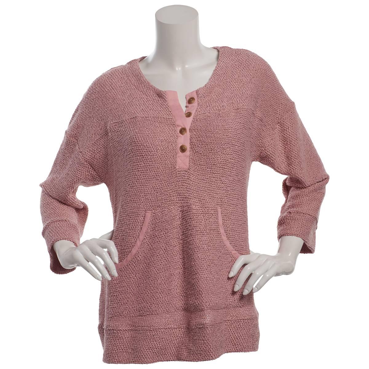 Click here for Petite Robert Louis 3/4 Sleeve Neck Kangaroo Pouch... prices