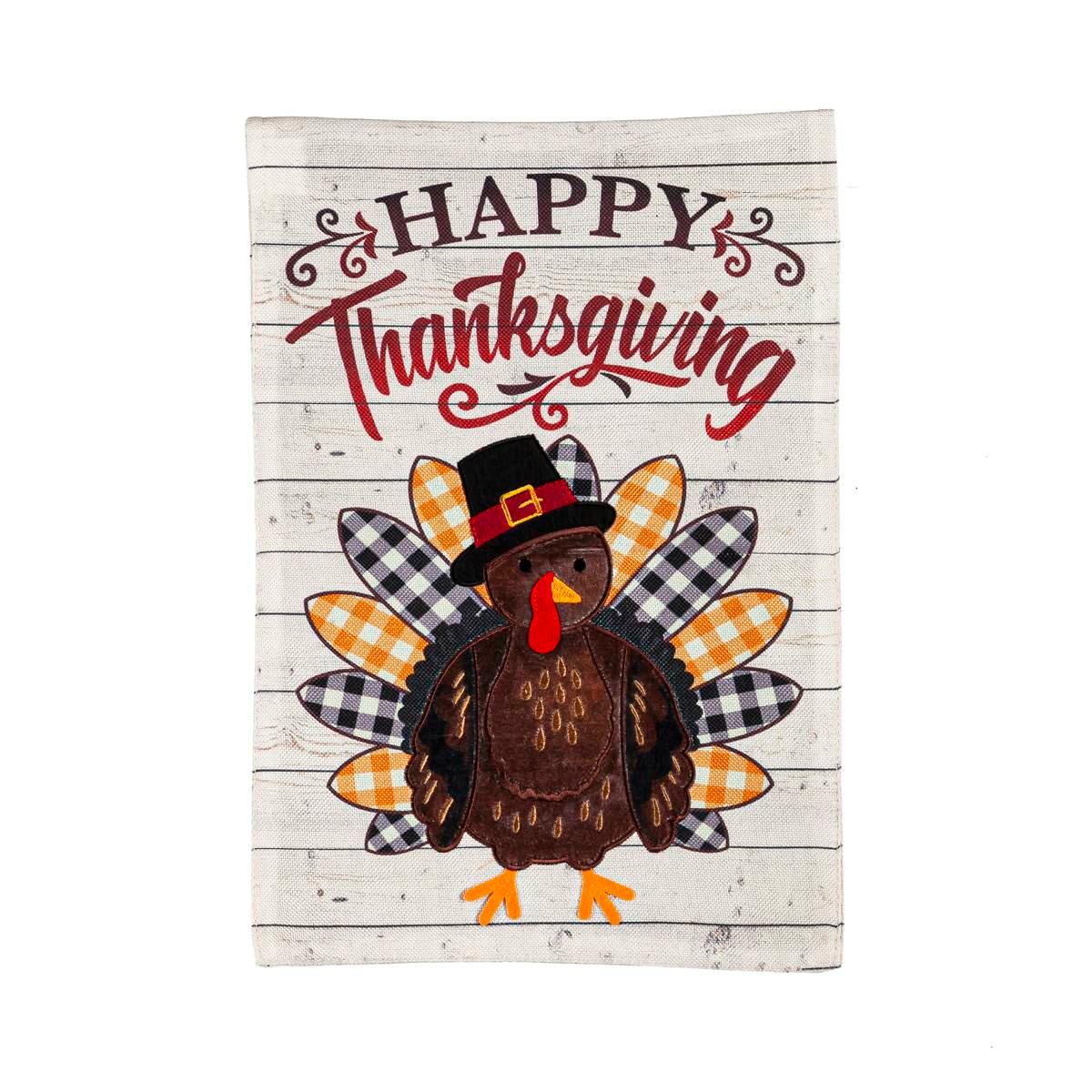 Click here for Evergreen Pilgrim Turkey Garden Burlap Flag prices