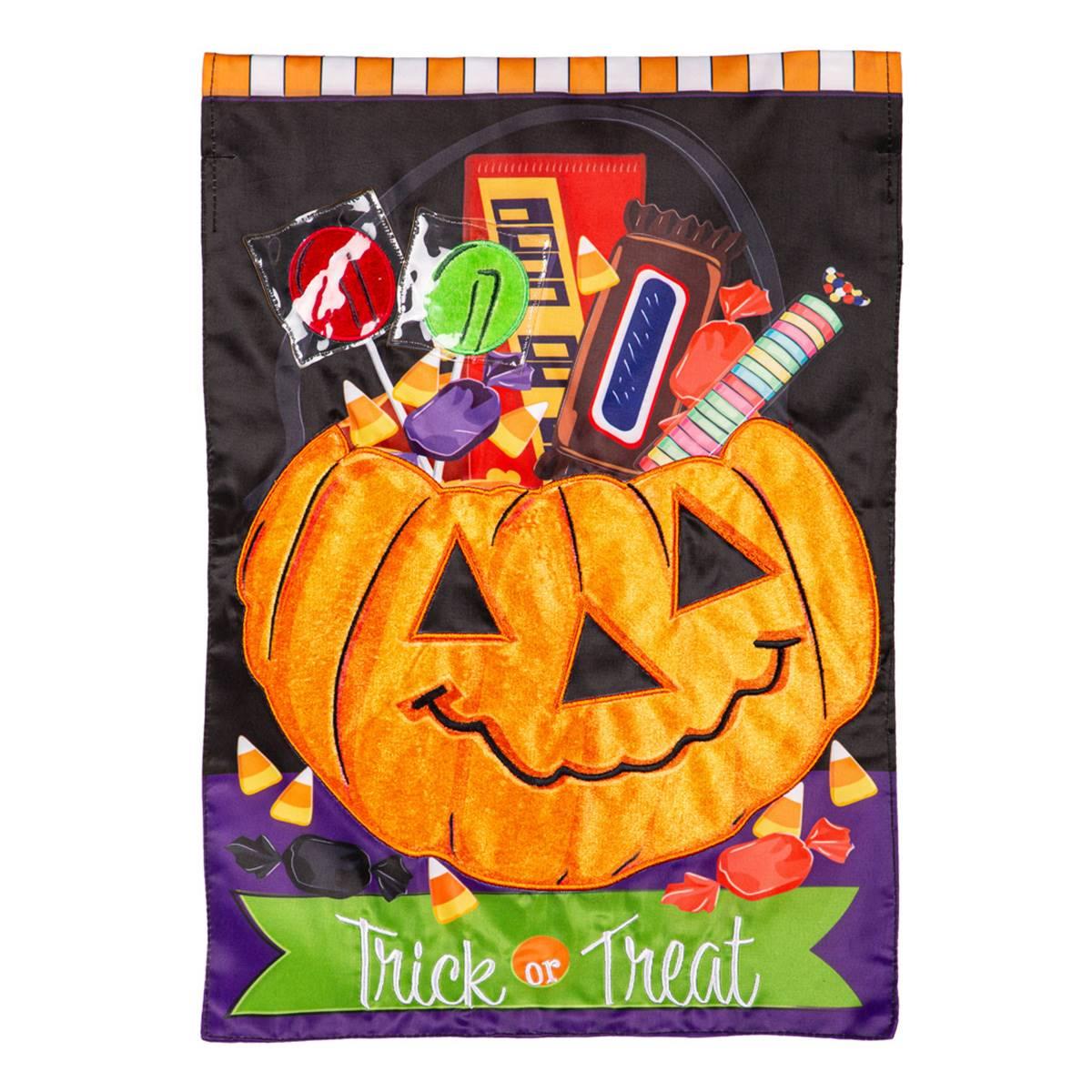 Click here for Evergreen Trick or Treat Halloween Pumpkin Appliqu... prices