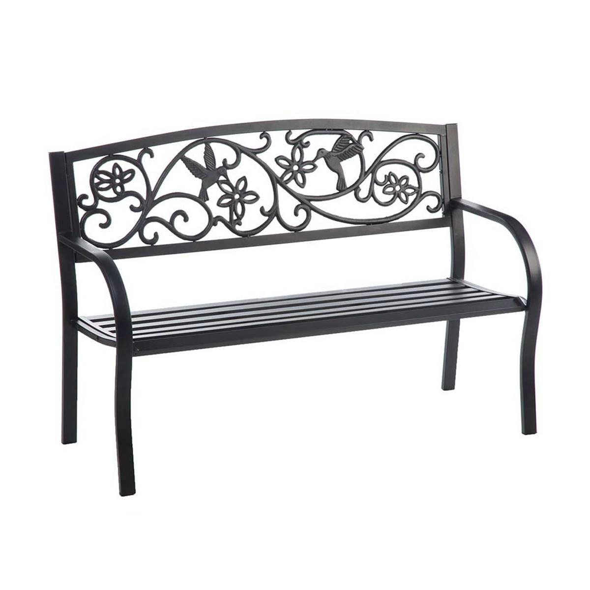 Click here for Evergreen Hummingbird Metal Garden Bench prices